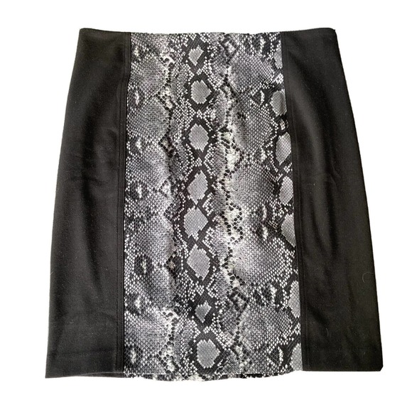 Michael Kors | Skirts | Michael Kors Womens Sz 8 Black Snake Skin Print Pencil Skirt Back Zip ...